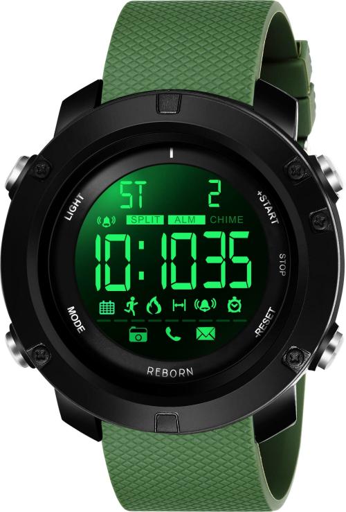 Buy Reborn Digital Watch Black Dail Green Strap Wrist Digital Watch for ...