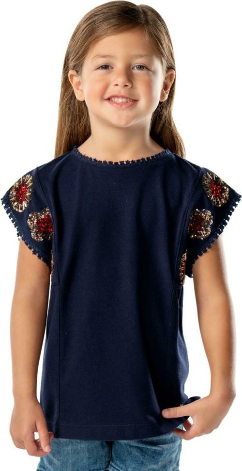 Buy Cherry Crumble by Nitt Hyman Girls Navy Solid Polycotton Top Online ...