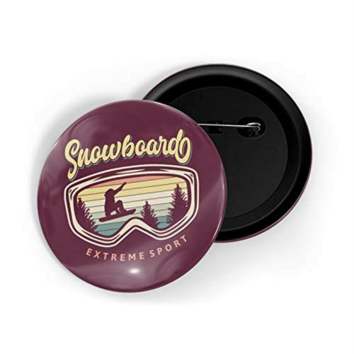 Buy Dhcrafts Violet Snowboard Extreme Sport Printed Pin Badge, 5.8 Cm ...
