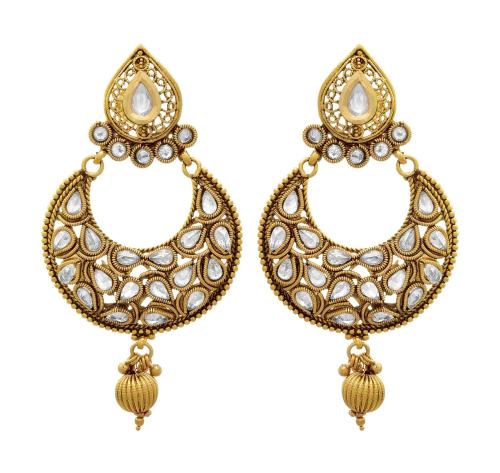 Buy Jfl - Jewellery For Less Traditional One Gram Gold Plated Polki ...