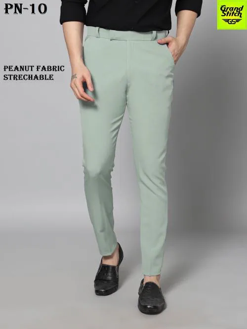 Buy GS GRAND STITCH Mens Lycra Peanut fabric Trouser Pant Online at ...