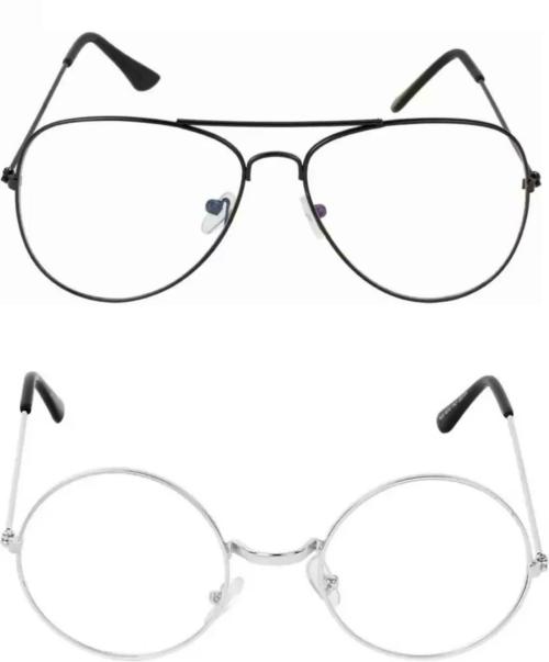 Buy RMKK Round Aviator Sunglasses (For Men & Women Clear Clear) Online ...