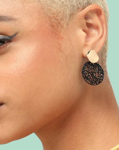 Buy SOHI Black Contemporary Studs Earrings Online at Best Prices in India - JioMart.