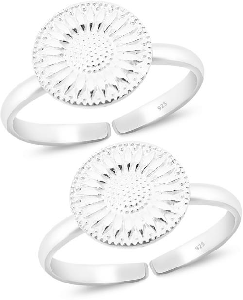 Buy Parnika Beautiful Sun Flower Design Hallmark Pure 92.5 Sterling Silver Toe Ring () Online at ...