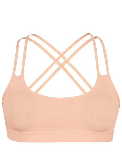 Buy Dchica Criss Cross Back Cotton Sports Bra | Removable Pads ...