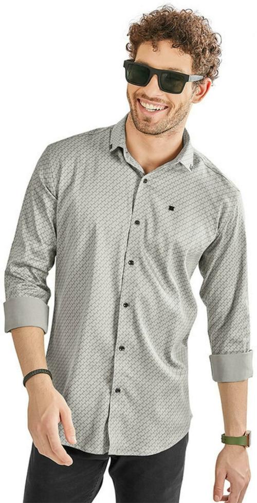 Buy ALMATY Erwin Grey Stripe Shirt Online at Best Prices in India ...
