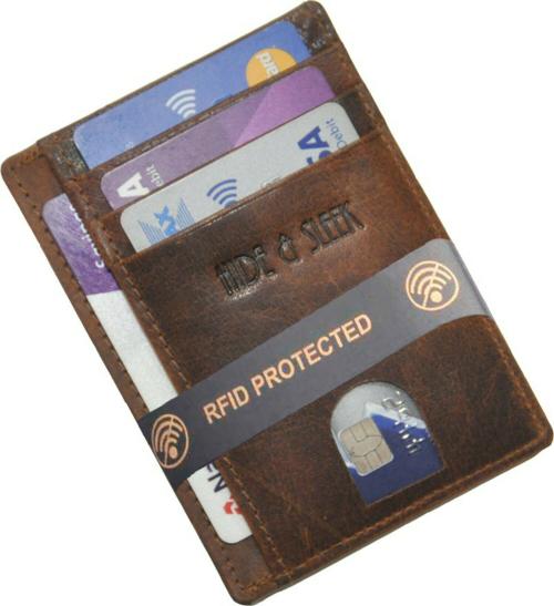 Buy HIDE & SLEEK RFID Hunter Leather Credit Card Holder 7 Card Holder ...