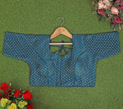 Buy Murliwala CREATION Women's Satin Jari Buti Printed Readymade Blouse ...