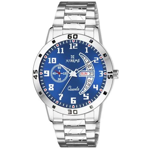 Buy X-TREME Awesome Blue Dial Day & Date Functioning With Silver ...
