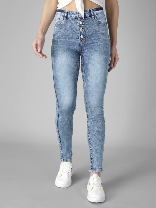 Kotty Women Blue Solid Denim Jeans - JioMart