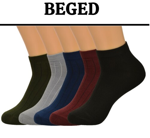 Buy BEGED Men's Cotton Terry Ankle Socks, Pack of 05 Online at Best ...