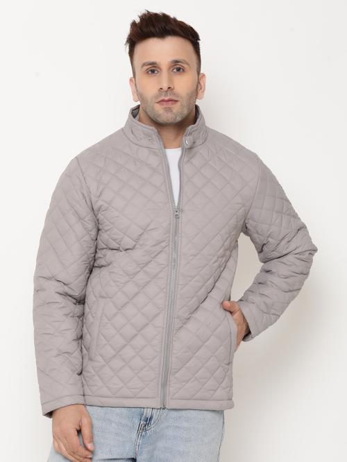 Buy ONNIT Men's Grey Winter Wear Full Sleeves Solid High Neck Puffer Jacket Online at Best ...
