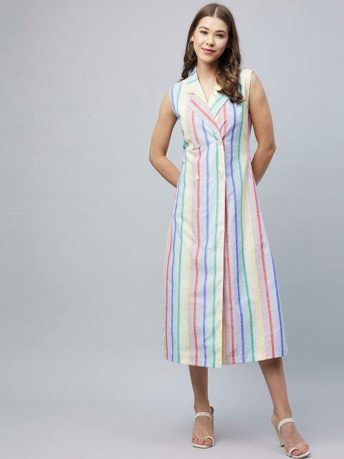 Buy StyleStone Women Multicolor Striped Dress Online at Best Prices in ...