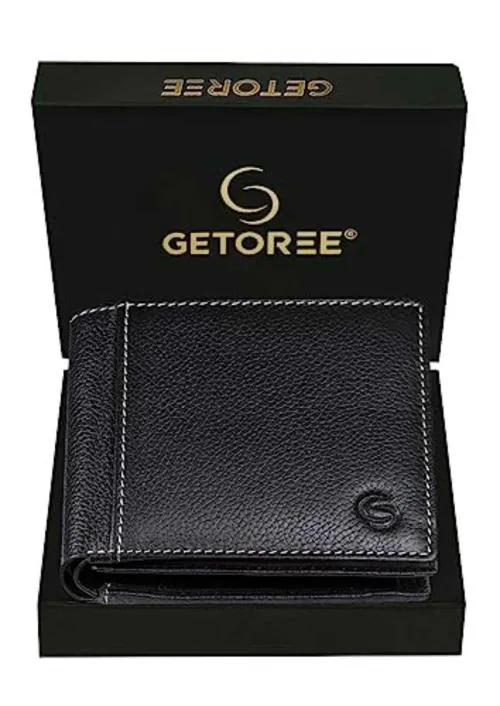 Buy GETOREE Black Genuine Leather Rfid Men's Wallet I 6 Credit/Debit ...