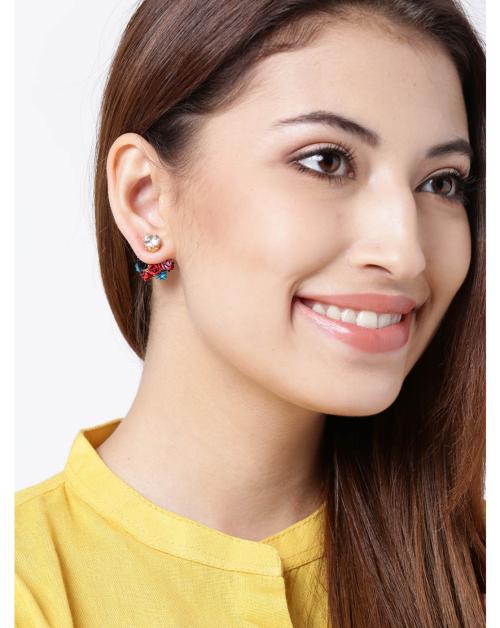 Buy YouBella Gold-Plated Rose Shape Stud Earring for Women (Multicolour) Online at Best Prices ...