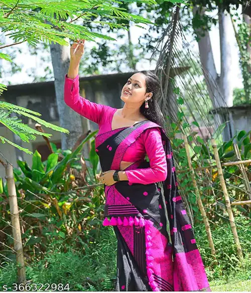 Buy DIVINE FABRICS AC Cotton Silk Mekhela Chador Assamese Saree Mekhala ...