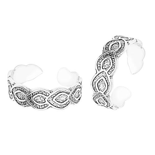 Buy ELOISH Sterling Silver Pair of Beautiful Leaves Design Toe Rings Pair. Toe Rings for Women ...