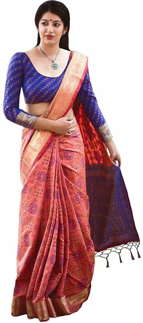 Buy Devangi Women Pink Pure Silk Animal Saree Online at Best Prices in India - JioMart.