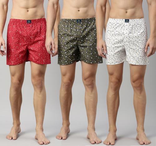 Joven Men Printed Boxer Pack of 3 Shorts - JioMart