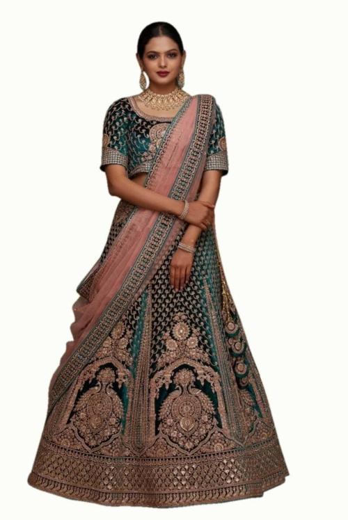 Buy JYESHTA Satin Embroidery Work Lehenga Choli with blouse and net ...