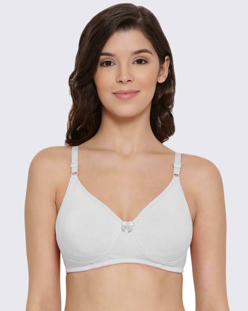 Buy Dhanvi Soft Encircle Bra Women Full Coverage Non Padded Bra (White) Online at Best Prices in ...