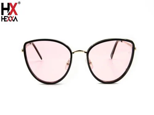 Buy HEXXA Fancy Polycarbonate Lens Metal Frame Cat Eye Funcy Sunglasses ...
