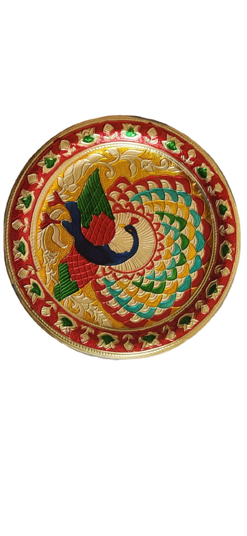 Buy BANITHANI Multicolor Traditional Rakhi Combo Brass Thali Set (Pack ...