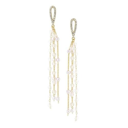 Buy Kairangi by Yellow Chimes Gold Metal Crystal Studded Elegant Long ...