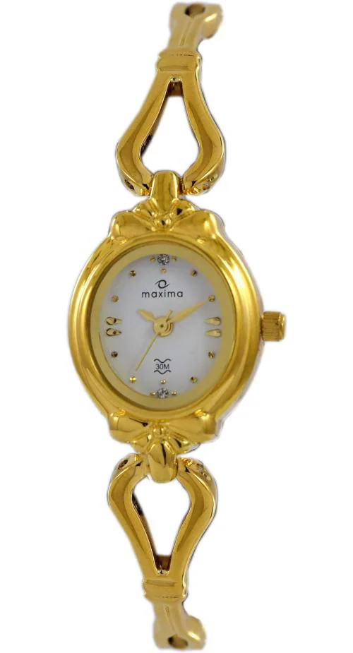 Buy PA Maxima Analog White Dial Gold Strap Watch For Women (29380BMLY ...