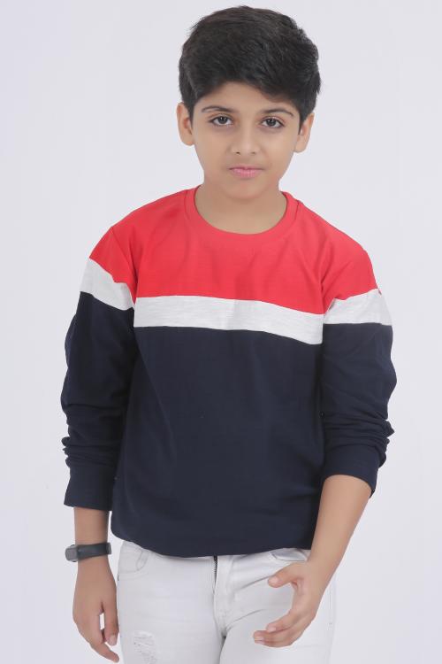 Buy SmartRAHO Boys Colorblock Cotton Blend T Shirt | kids wear | t ...