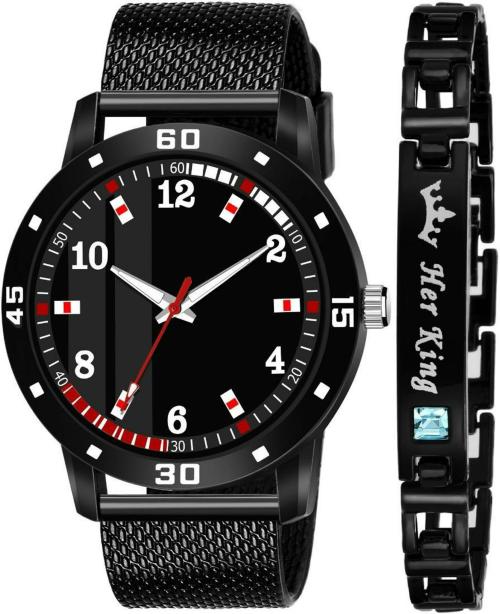 Buy Bolun Analog Black Dial Black Strap Watch For Men (Pack Of 2 ...