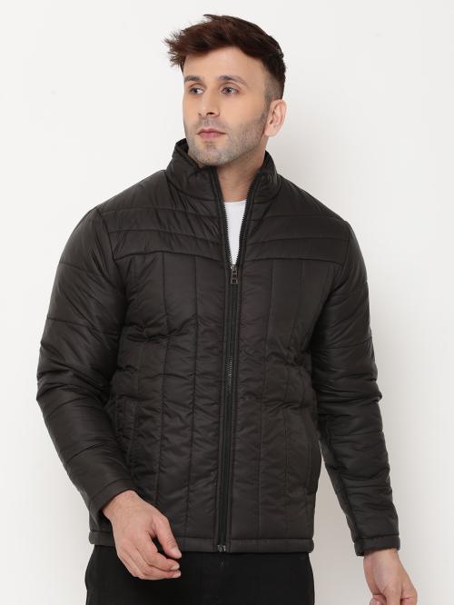 Buy ONNIT Men's Black Winter Wear Full Sleeves Solid High Neck Puffer Jacket Online at Best ...