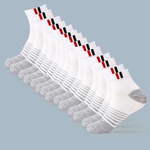 Buy Jemox Men And Women White Striped Cotton, Polyester, Nylon And ...