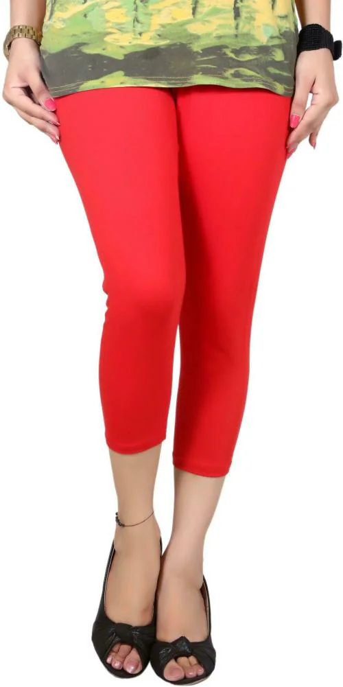 Buy Q-Rious Women Red Solid Single Capris Online at Best Prices in ...
