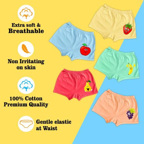 Buy Jopo Kids Inner Wear for Girl - Fruits Theme Combo Pack of 5 ...