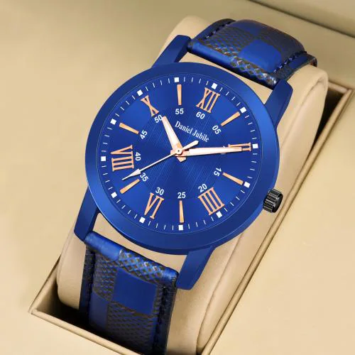 Buy Daniel Jubile Analog Blue Dial Blue Leather Strap Watch For Men Online at Best Prices in ...