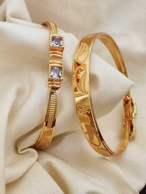 Buy PRIMERIEA Stylish Gold-Plated Bangle For Girls, Women 2 Online at ...