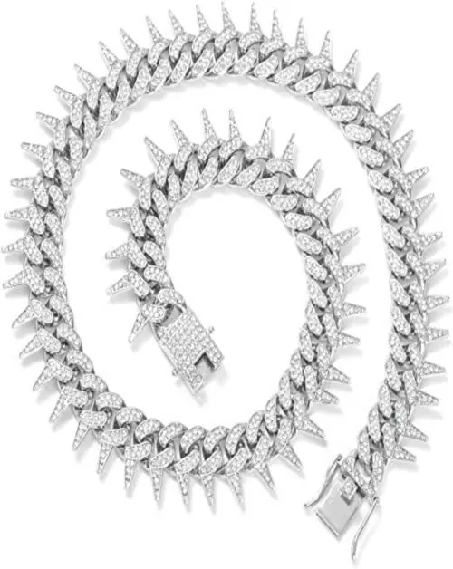 Buy VIEN Mc Stan Style Cuban Link Chain Miami Necklace Iced Out CZ ...