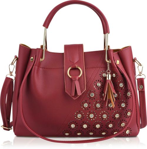 Buy PEARLUXIS Women Maroon Handbag (Pack of 3) (HNM-MRN-30NG) Online at ...