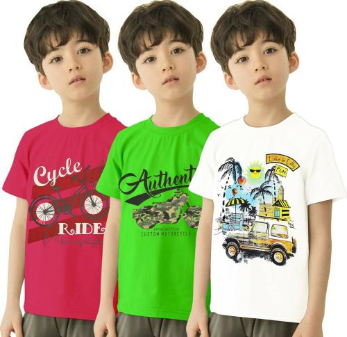 Buy Luke and Lilly pack of 3 Boys Half Sleeve Tshirt Online at Best ...