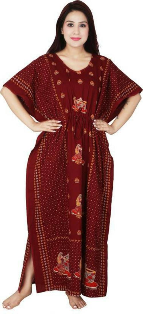 Buy San Apparels Women Maroon Self Design Cotton Nighty With Robe Online at Best Prices in India ...