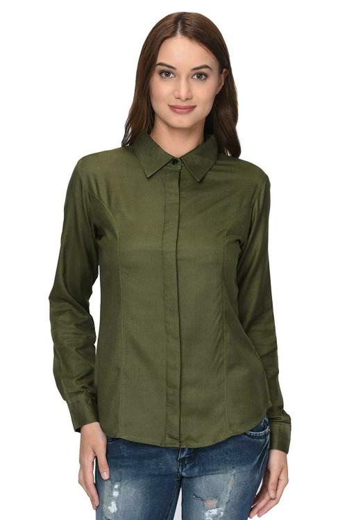 Buy Thisbe Women Caper Polyester Formal Shirt (L) Online at Best Prices ...