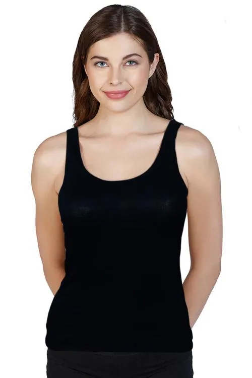 Buy VANILLAFUDGE Black Cotton Fabric Women Camisoles for Girls camisole |camisole for women ...