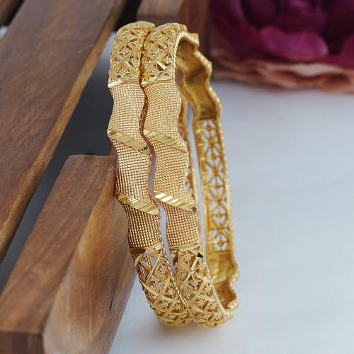 Buy Mansiyaorange Two Gold Plated Bangles Bangdi Chudi for Women Online ...