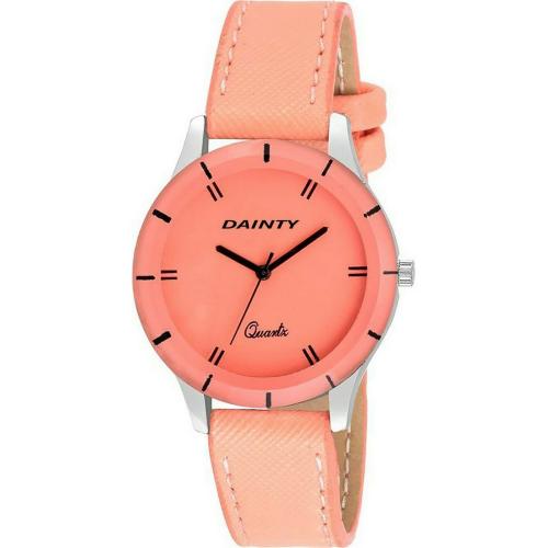 Buy DAINTY Analog Peach Dial Peach Strap Watch for Women Online at Best ...