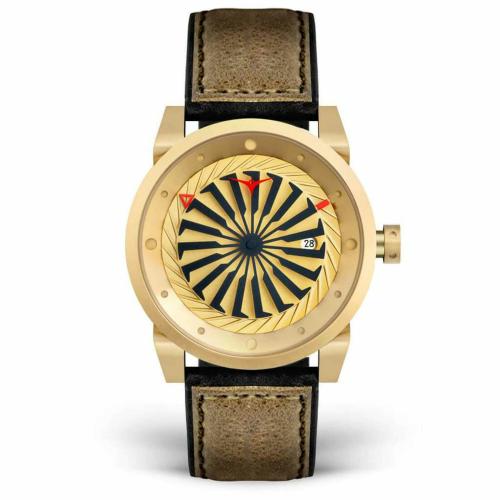 Buy ZINVO BLADE Automatic Gold Turbine Round Dial Men's Watch - 202 ...
