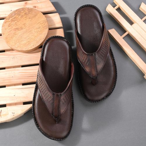 Buy Prodock Man Made Leather Slip on Slippers for Men (Brown) Online at ...