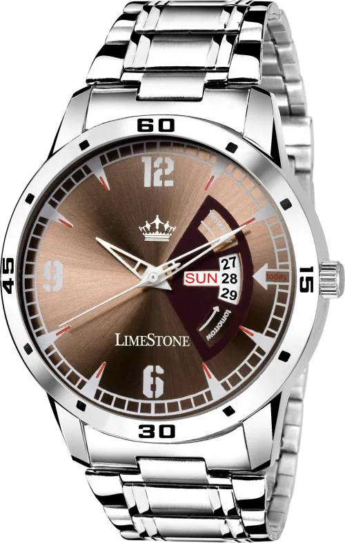 Buy LIMESTONE Analog Brown Dial Silver Strap Watch For Men (LS2731 ...