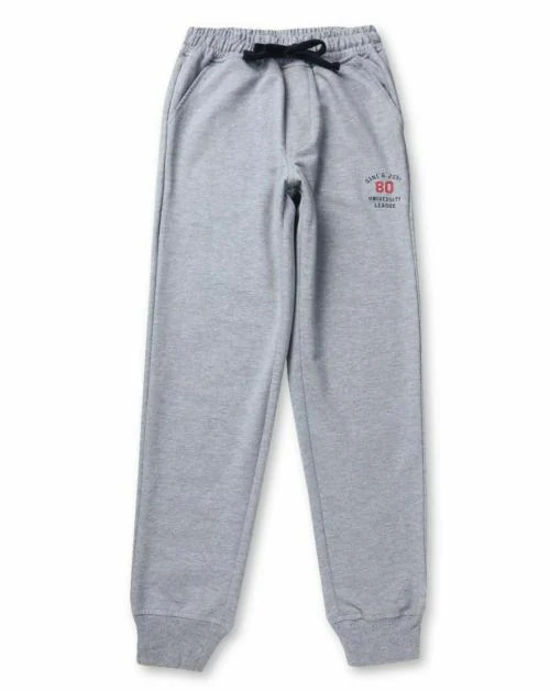 Buy Gini and Jony Boys Grey Printed Cotton Track Pant Elasticated ...