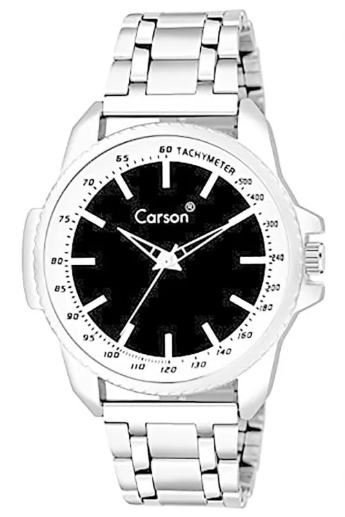 Buy Carson Analogue Black and White Dial Men's Watch - CR-5044 Online ...